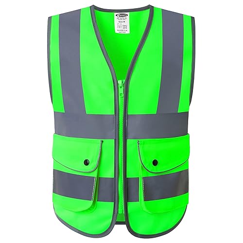 JKSafety Class 2 High Visibility Zipper Front Kids Safety Vest With ...