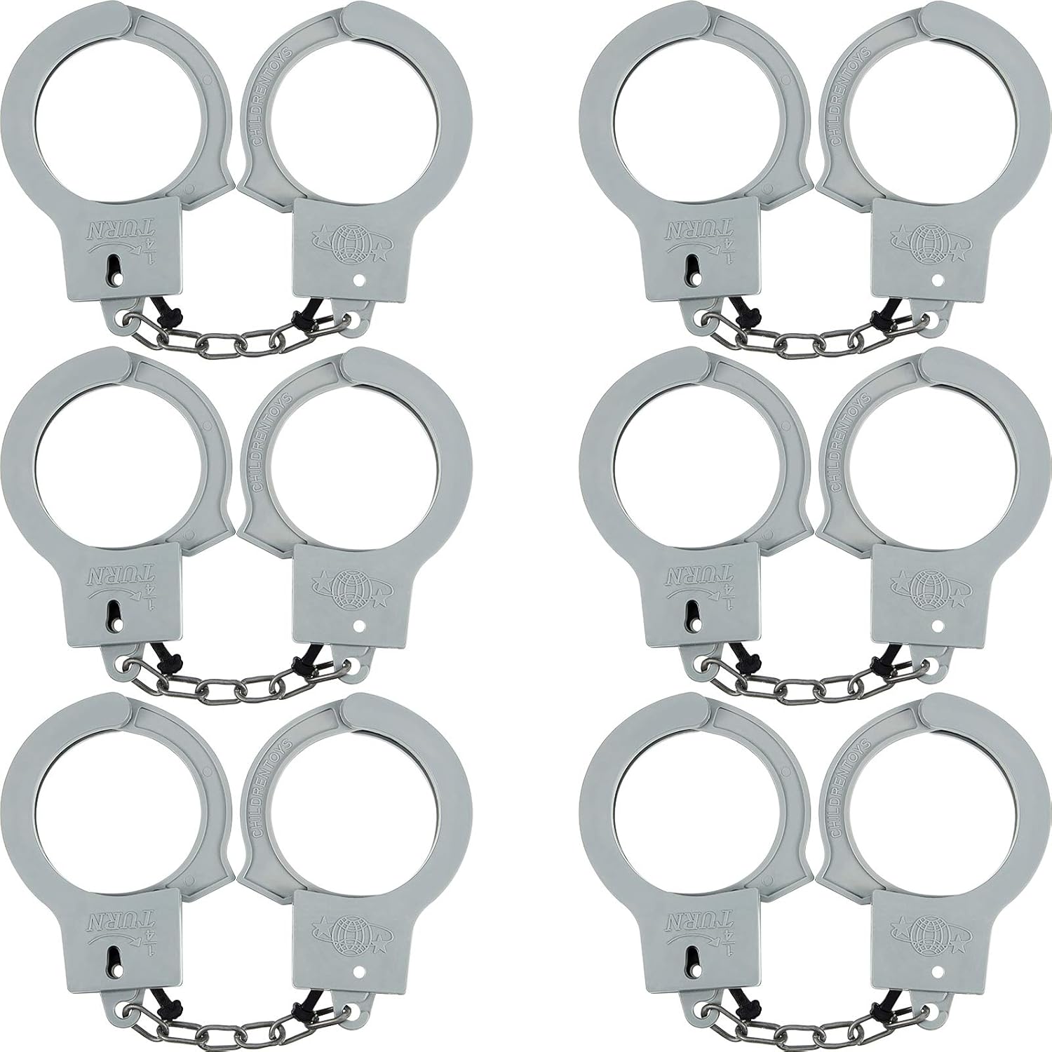 Gejoy 16 Pieces Plastic Handcuffs Toy Handcuff Cosplay Props with ...
