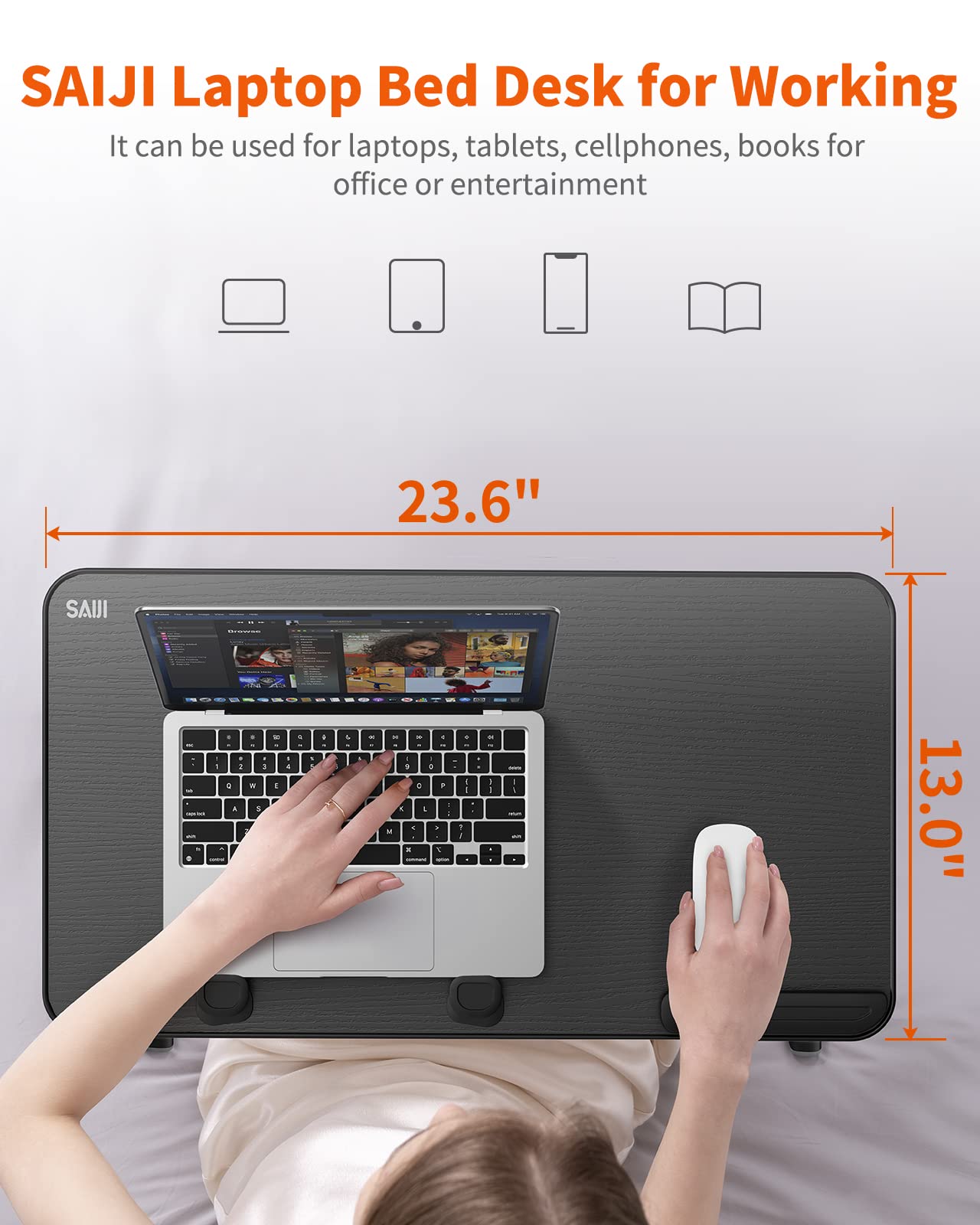 Mua Laptop Desk for Bed, SAIJI Lap Desks Bed Trays for Eating Writing, Adjustable Computer ...