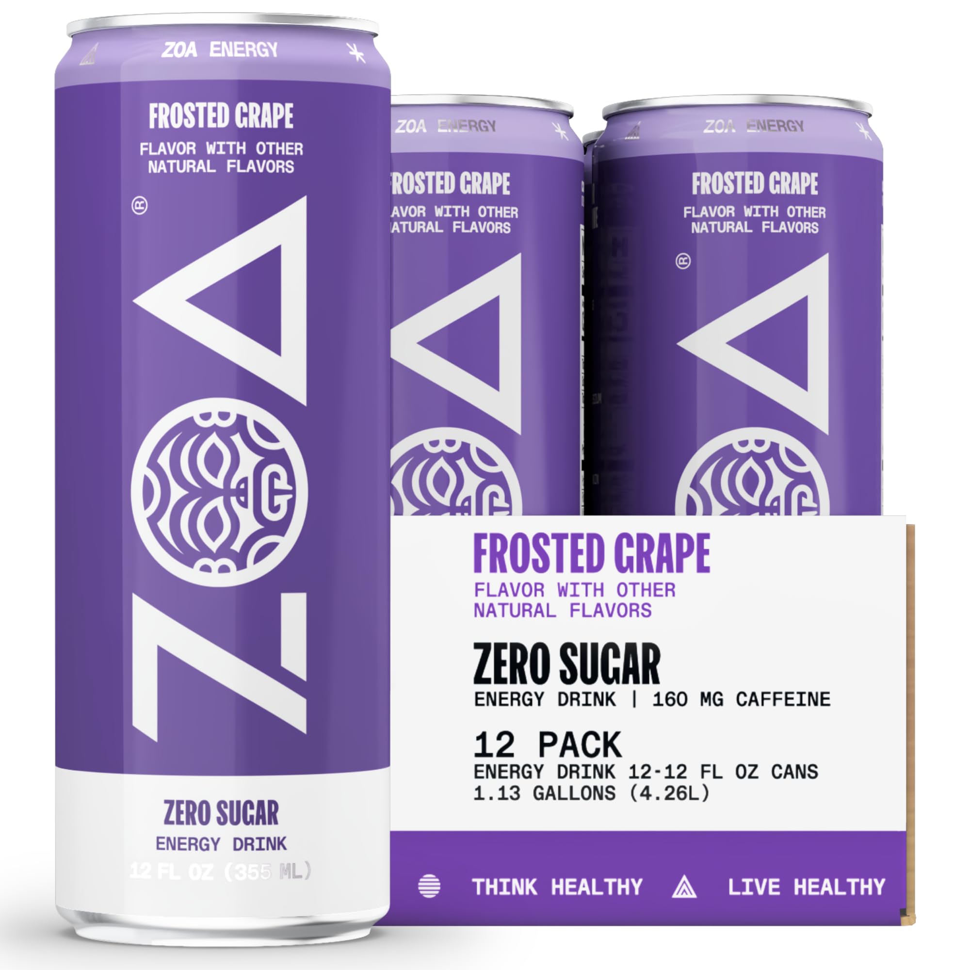 Mua ZOA Zero Sugar Energy Drinks, Frosted Grape - Sugar Free with ...