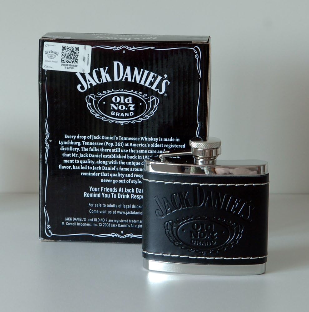 JACK DANIEL'S LEATHER HIP FLASK JD 5547: Amazon.co.uk: Kitchen & Home