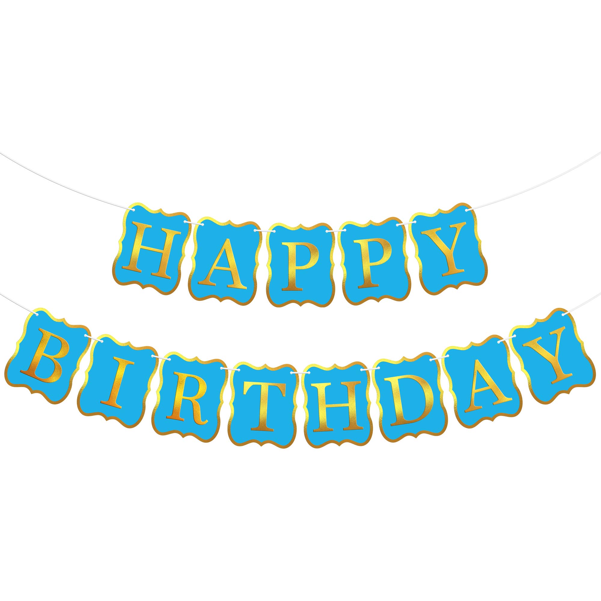 Buy Light Blue Happy Birthday Banner for Birthday Decorations - 6 feet ...