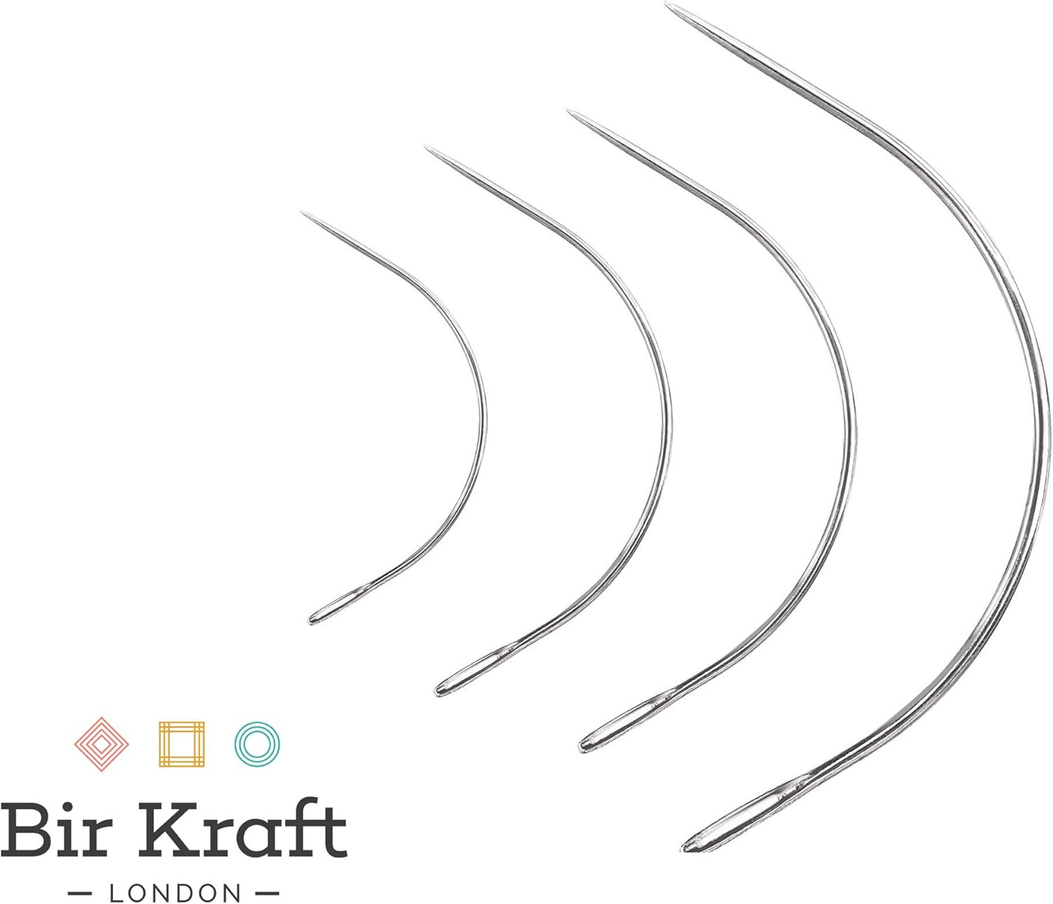 4 x Curved Needle Set 2″, 3.5″, 3″, 4″ Curved Sewing Needle Repair kit ...