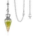 Amazon.com: Jovivi Natural Peridot Crystal Pendulums for Divination ...