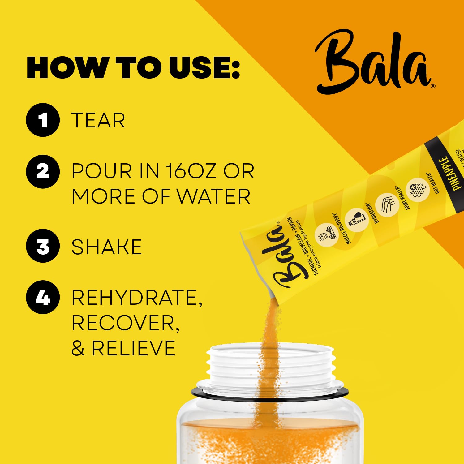 Mua BALA Hydration Turmeric Drink Mix Packet | Sugar-Free Electrolyte ...