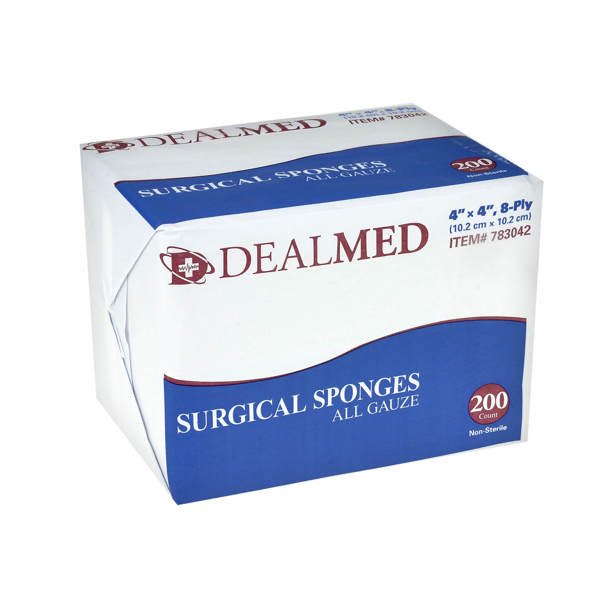 Amazon.com: Dealmed Medical Surgical Sponges, 2" x 2", 8 Ply, 200 Per ...