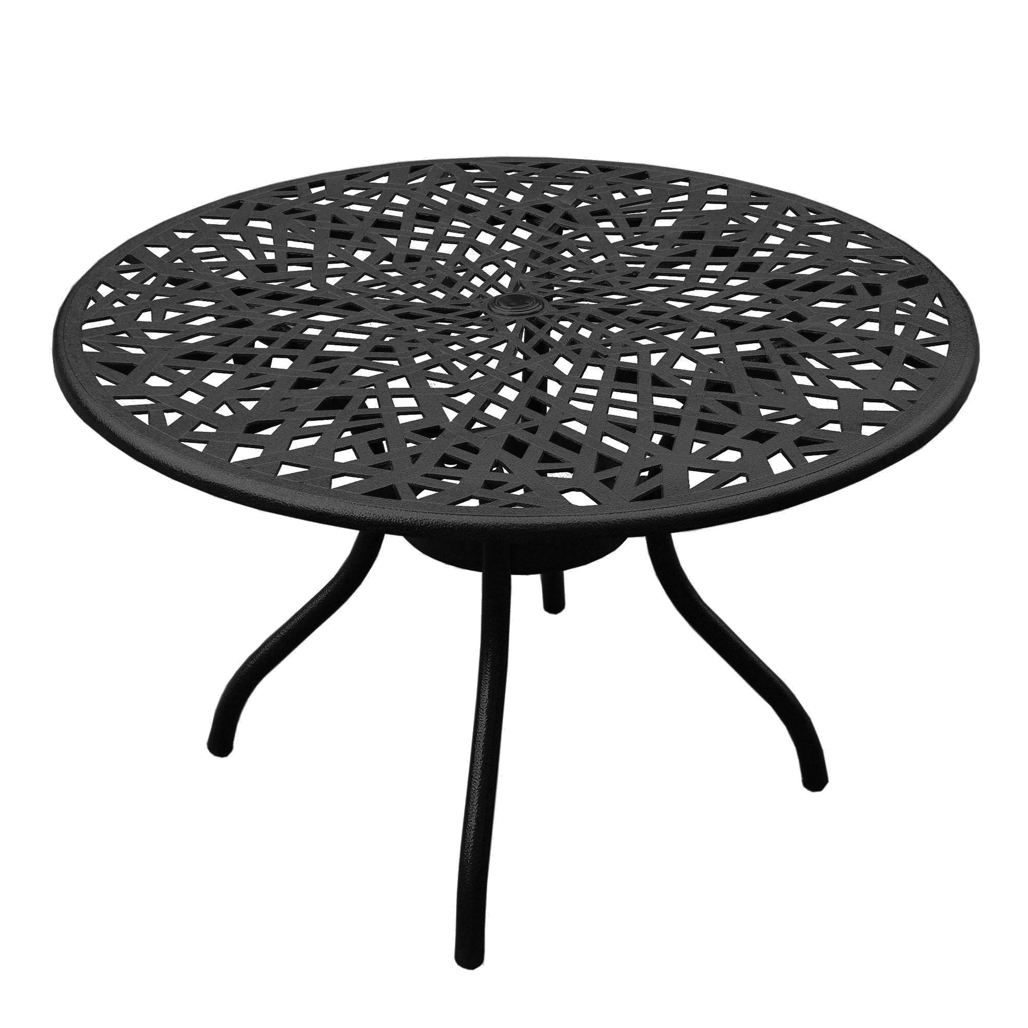 Oakland Living Modern Outdoor Mesh 48-in Aluminum Black Round Patio ...