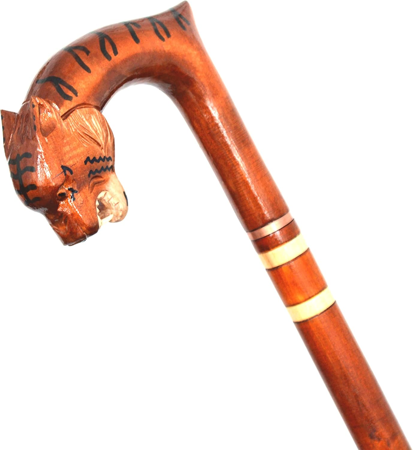 Amazon.com: 34 inch Tiger Cane Walking Stick Wooden Handmade Men's ...