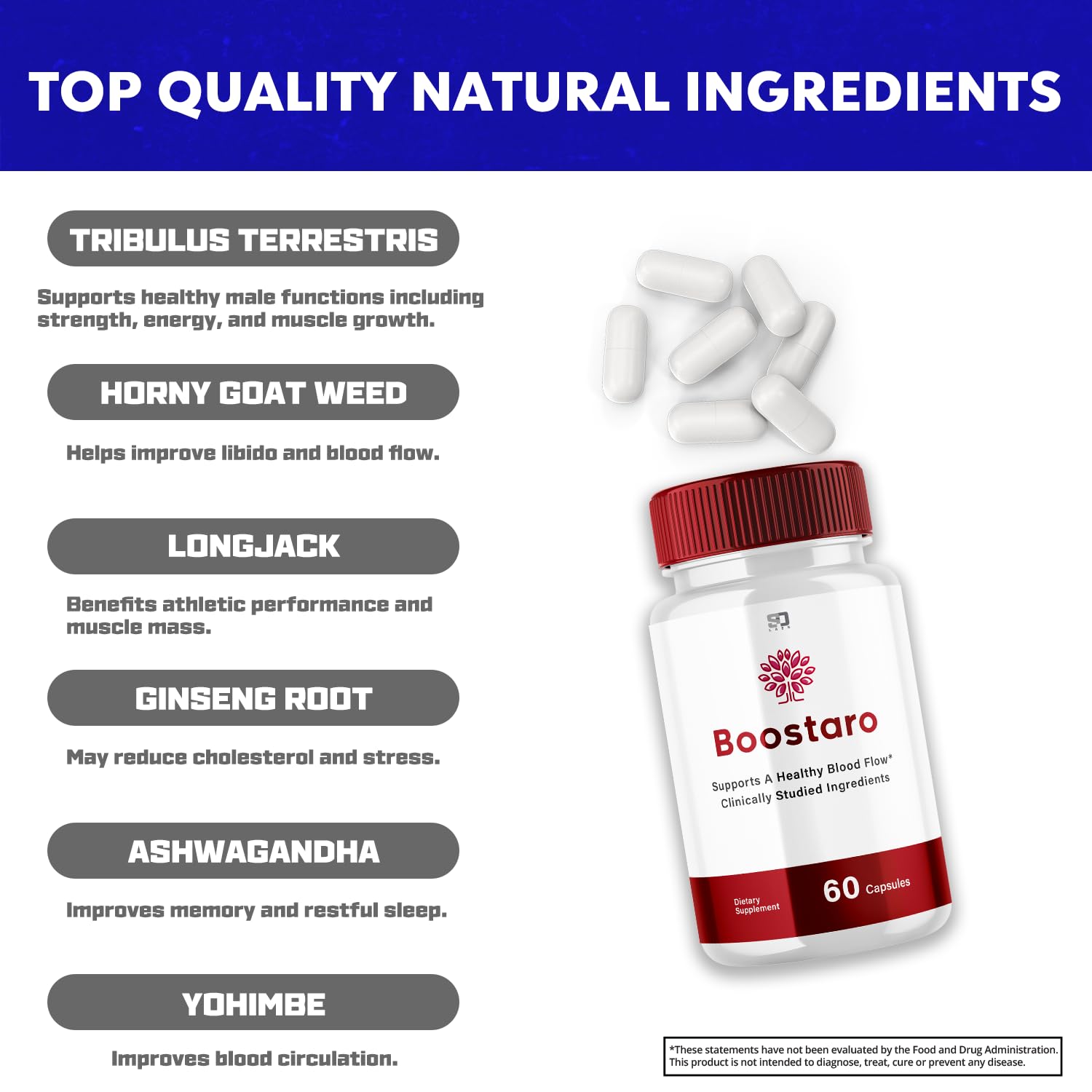 Mua S.O Labs (5 Pack) Boostaro Pills Advanced Formula Supplement ...