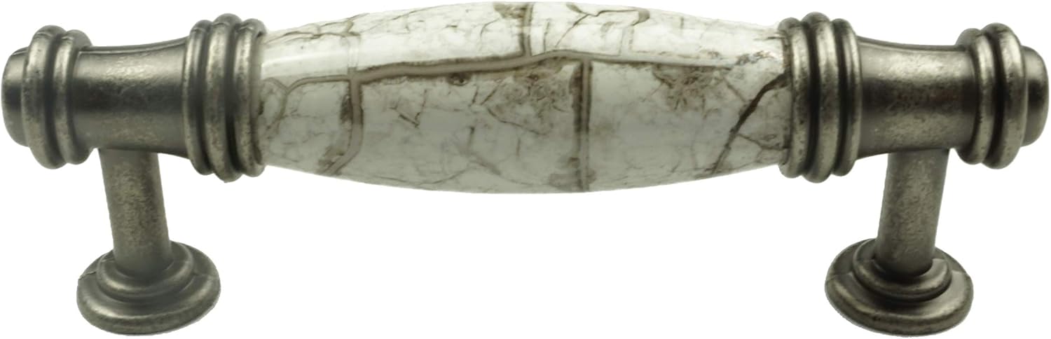 DIY Decor Hub: 10 Antique Silver 3 Inch Drawer Pulls with a Gray Marble ...