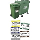 Pack di 5 Cartelli adesivi 20x30 cm raccolta differenziata per rifiuti ...