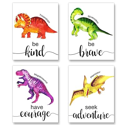 Inspiring Dinosaur Quotes Watercolor Dinosaur Art Print
