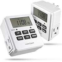 [2 Pack] NEARPOW Digital Timer For Lamp With Dual Outlets, Programmable ...