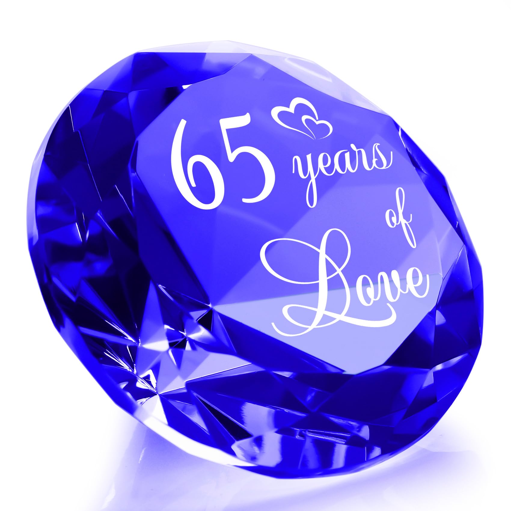 YWHL 65th Wedding Anniversary Sapphire Gifts for Couples, 65 Years Anniversary Sapphire Crystal ...