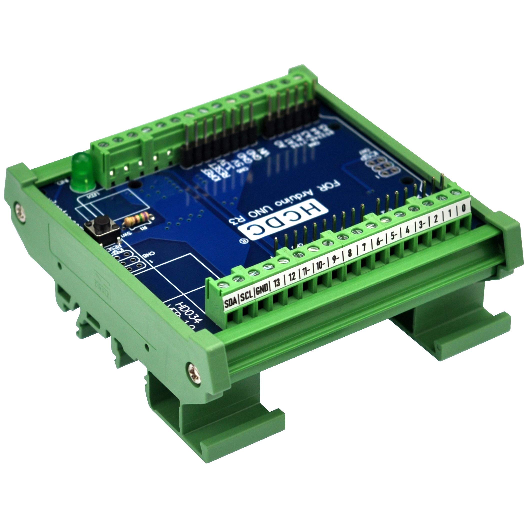 DIN Rail Mount Pinout Breakout Terminal Block Module For Arduino UNO R3 DIN Rail Mount Pinout Breakout Terminal Block Module For Arduino UNO R3