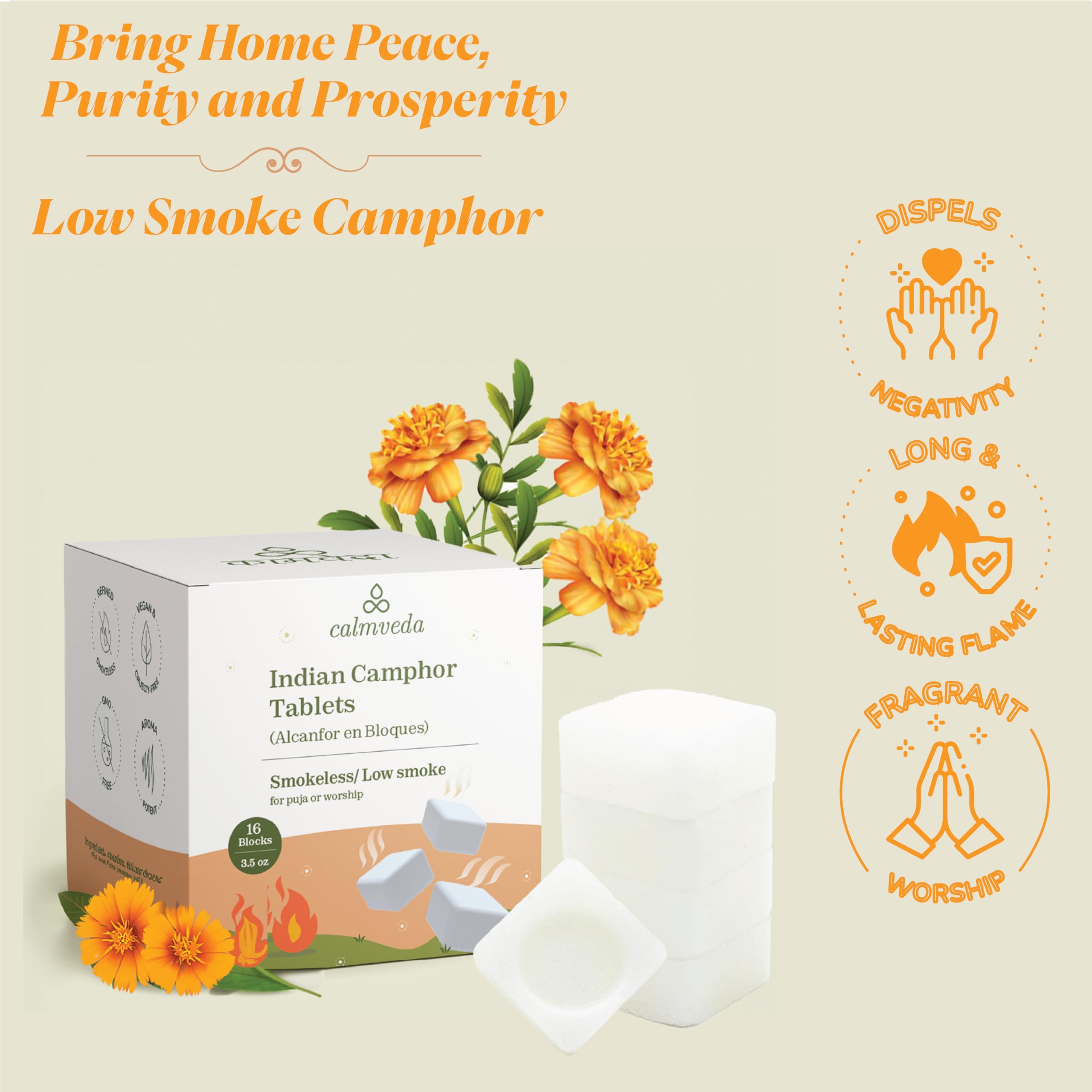 Mua Smokeless Indian Camphor Blocks Refined - for Worship (16 Camphor ...