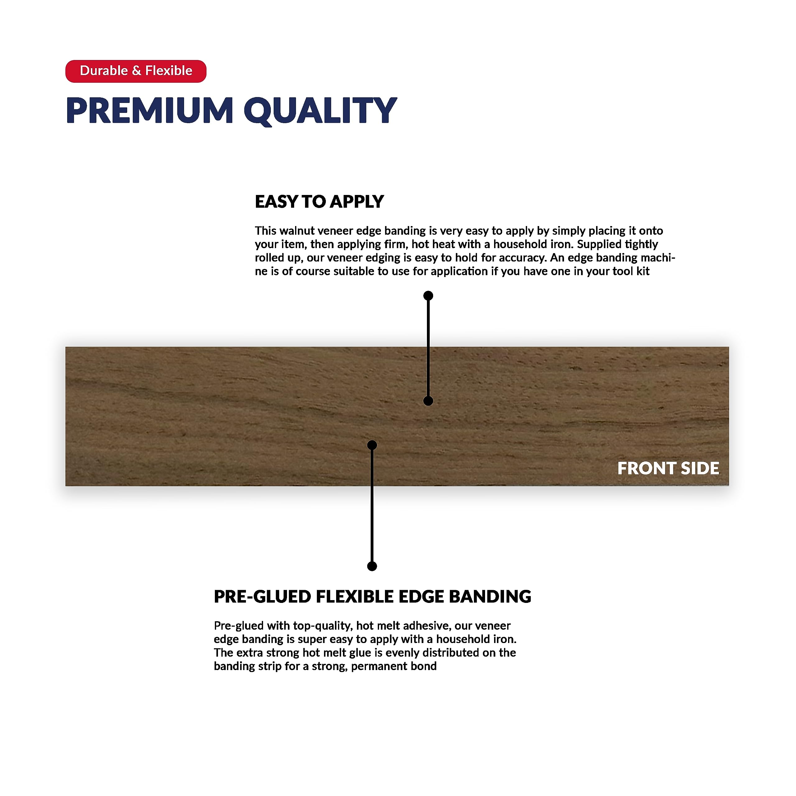 Mua Walnut Veneer Edge Banding 3/4 inch x 25 ft Iron On Adhesive Real ...