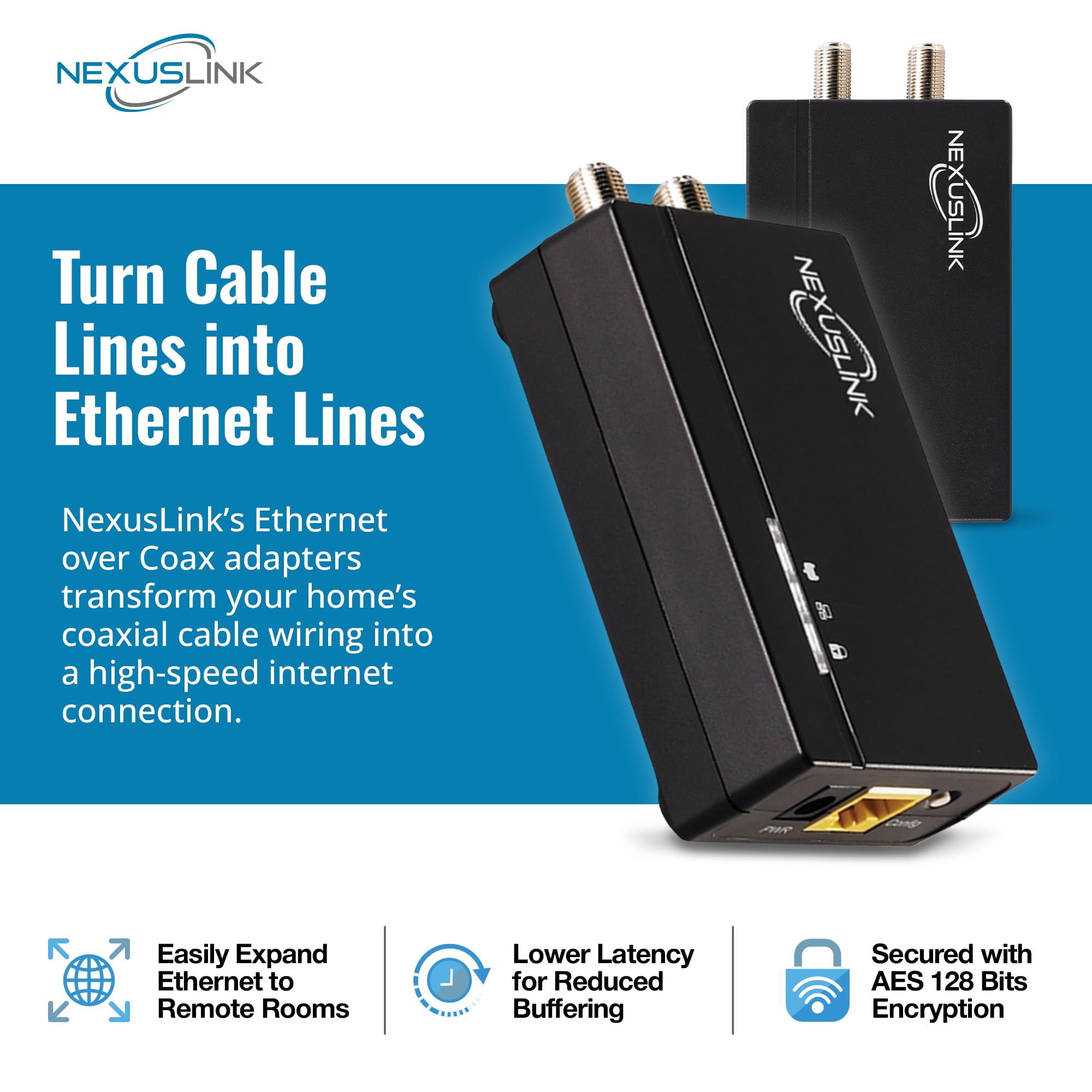 Mua Nexuslink G.hn Ethernet Over Coax Adapter Kit - 1.2Gbps Network for ...