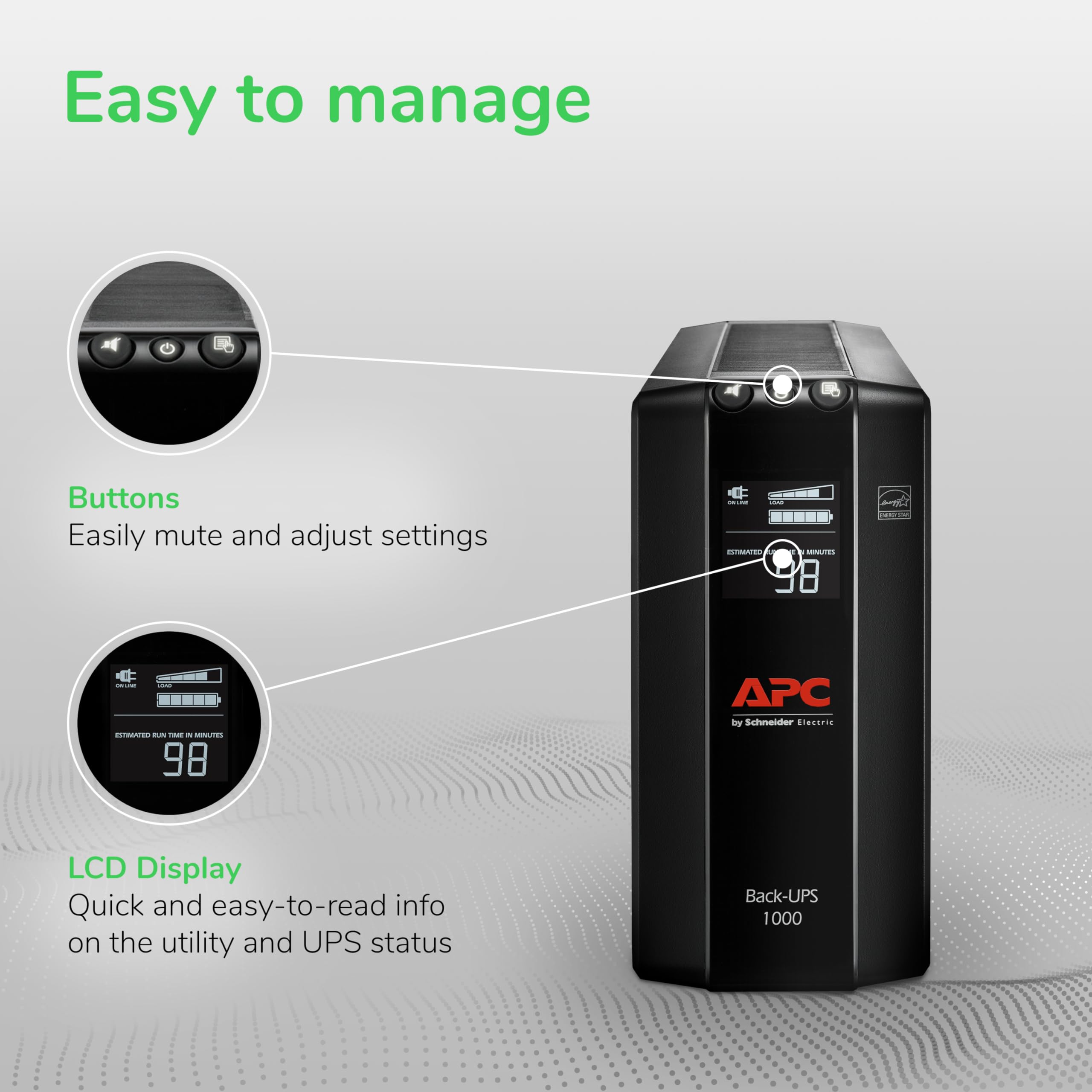 Mua APC Back-UPS Pro 1000VA UPS Battery Backup & Surge Protector ...