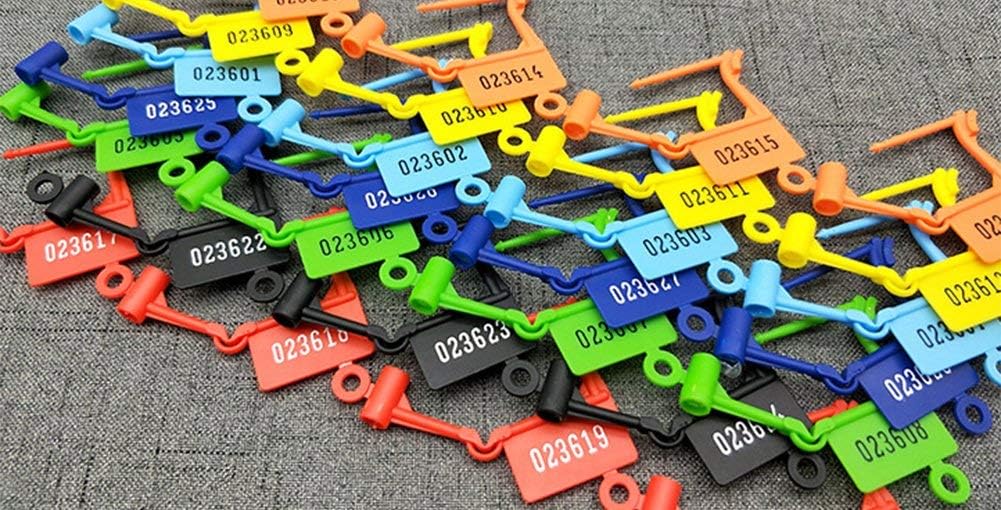 Whchiy 100 Pcs Multicolored Disposable Numbered Padlock Seals Locking ...