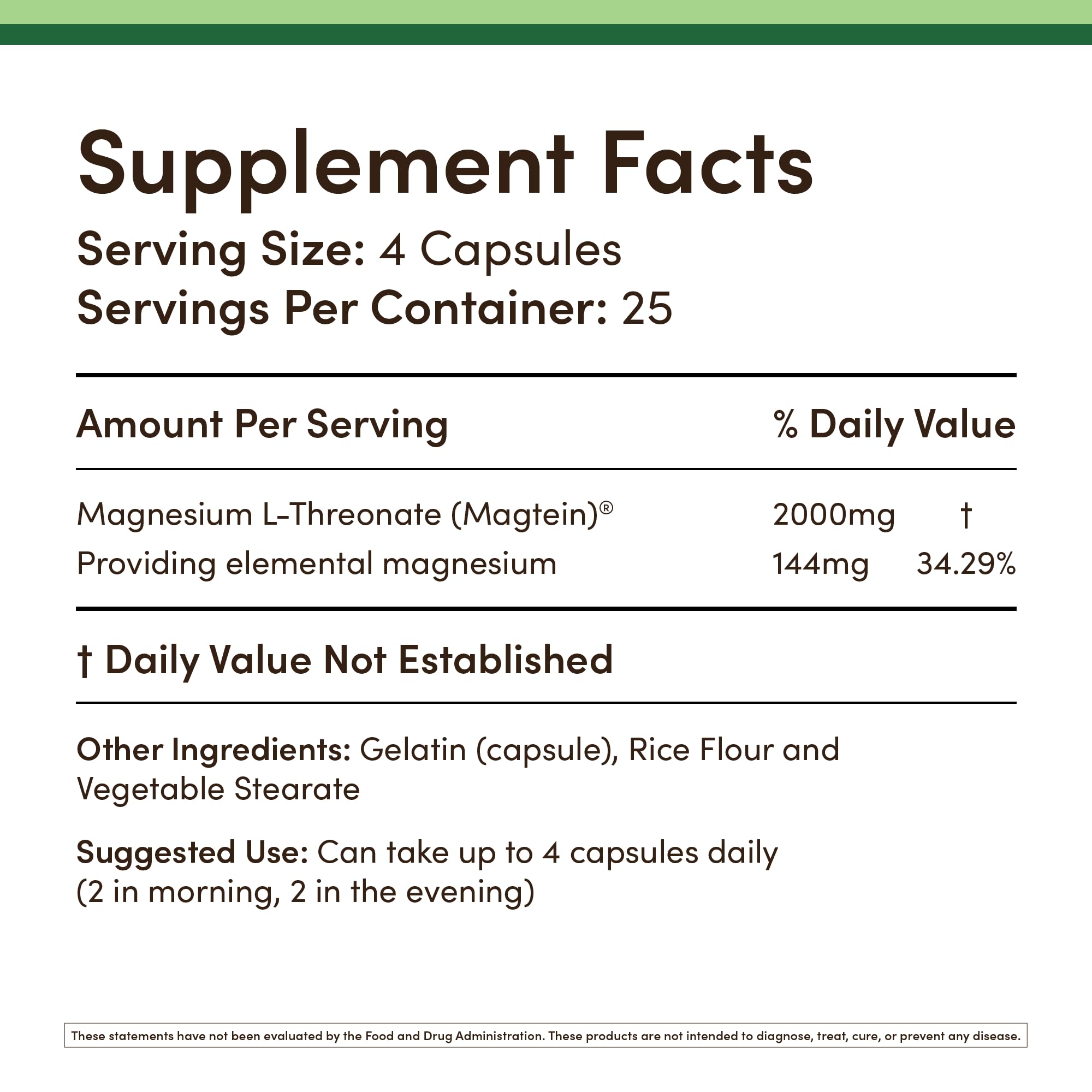 Mua Magnesium L Threonate Capsules (Magtein) – High Absorption Supplement – Bioavailable Form ...