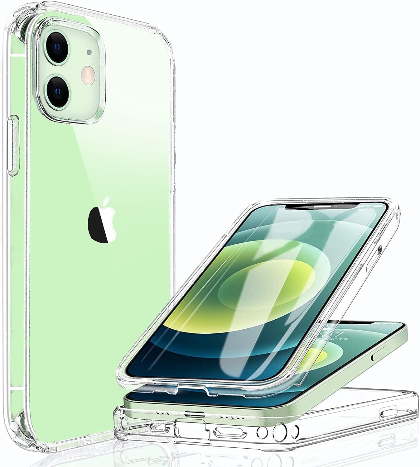 QAAA Clear Protective Case for iPhone 12 Mini | with [Built-in Screen ...