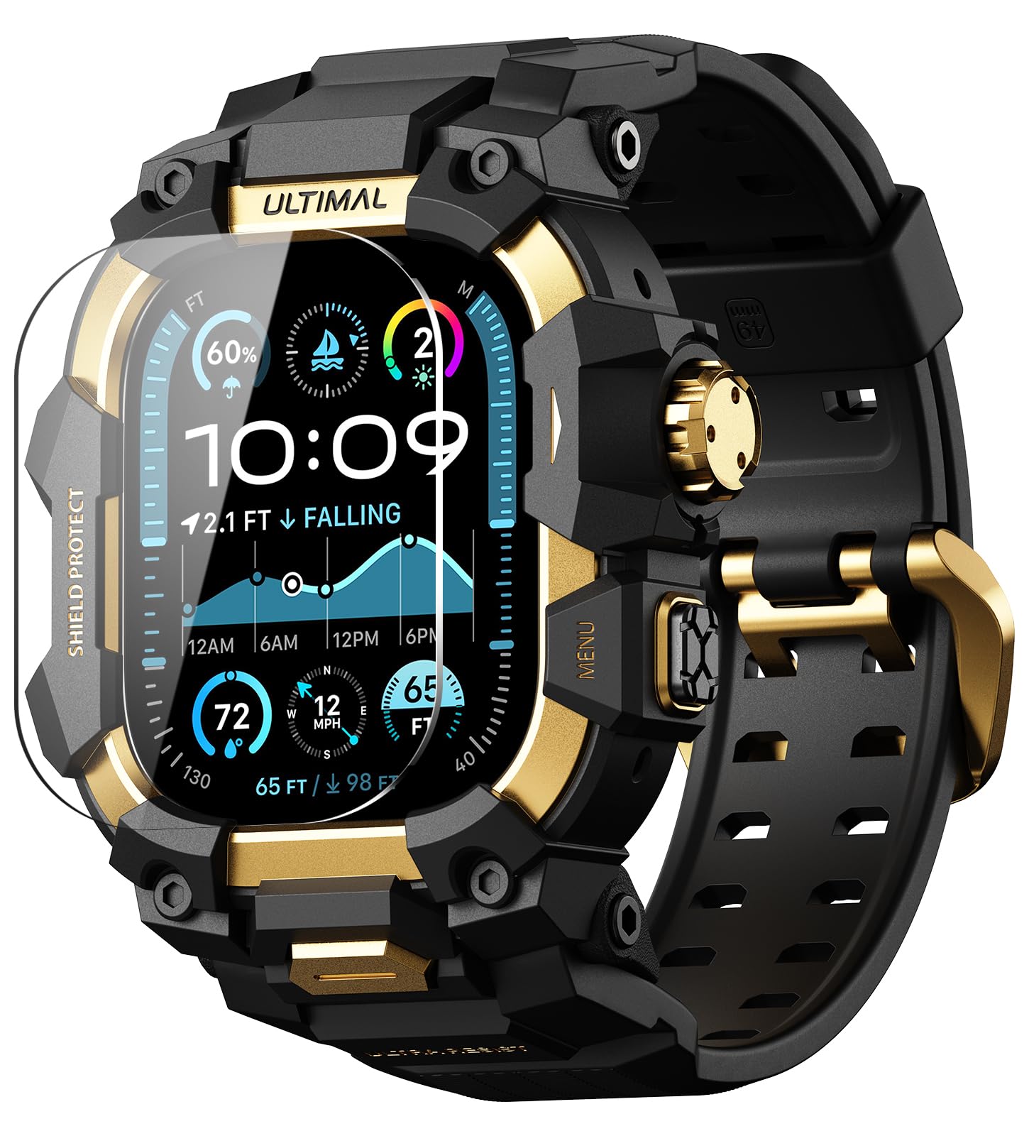 ULTIMAL Rugged Case with Band for Apple Watch 49mm,Compatible with ...