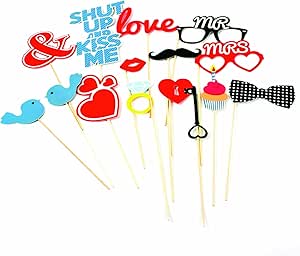 Amazon.com: Love Photo Booth Props Accessories - 15 pieces for Wedding ...
