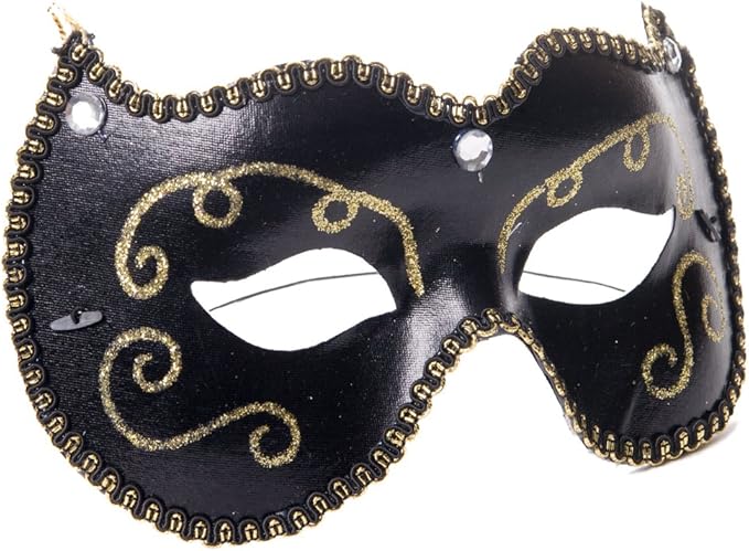 Amazon.com: Trimmed Black Masquerade Mask Eye Mask: Clothing