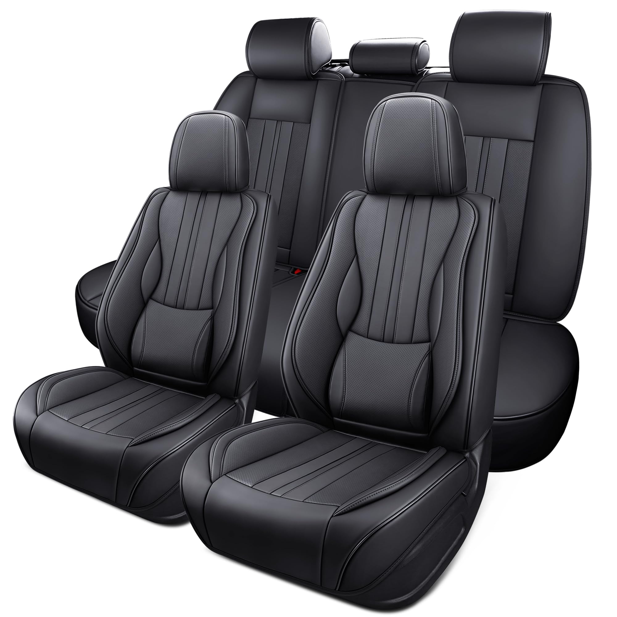 NS YOLO Full Coverage Leather Car Seat Covers Full Set,Seat Covers for ...