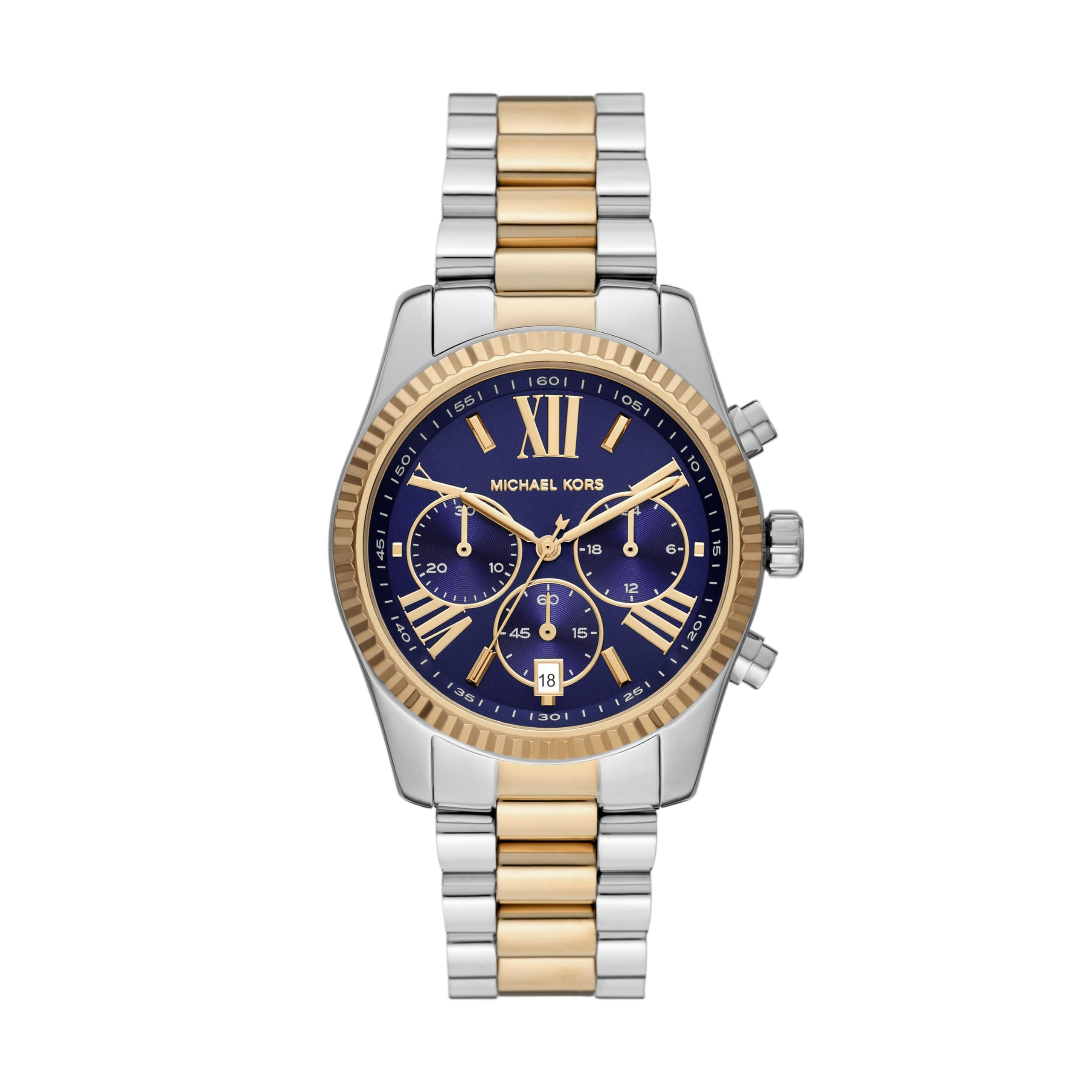 Michael Kors Lexington Chronograph Two-Tone Stainless Steel Women's ...