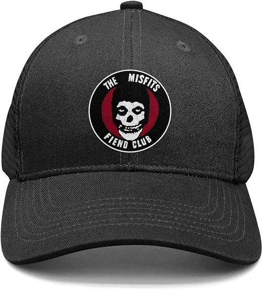 Men&Women The-Misfits-Fiend-Club- Peak Cap Dad Black Snapback Hat ...
