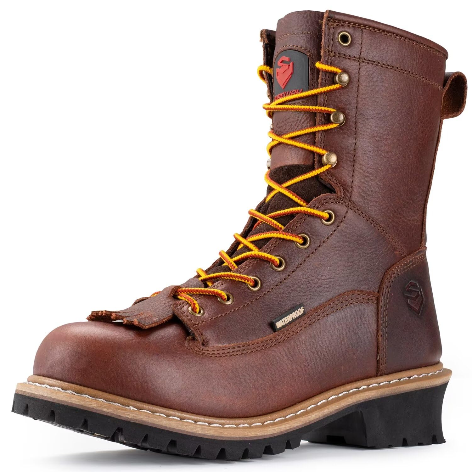 SUREWAY Men's 8" Waterproof Steel-Toe Logger Work Boot, Superior Oil ...