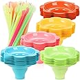 Amazon.com: ZENFUN 200 pcs Colorful Flower Snow Cone Cups with Spoon ...
