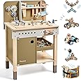 Amazon.com: medoga Tool Bench for Kids Toy Play Workbench Wooden Tool ...