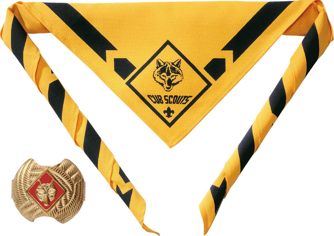 Official Cub Scouts "Wolf" Uniform Scarf Neckerchief -Yellow-: Amazon ...