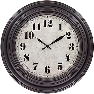 Amazon.com: 45Min 20 Inches Retro Round Large Wall Clocks, Silent Non ...