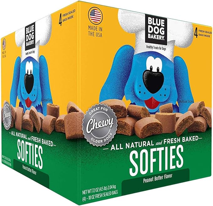 Amazon.com : Blue Dog Bakery Peanut Butter Softies Dog Treats, 72 oz ...
