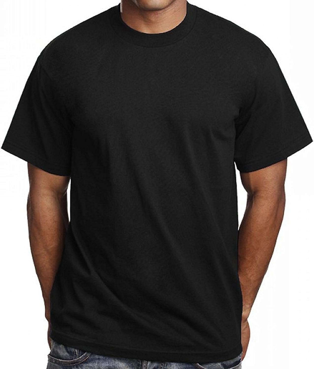 Amazon 3 Pack Men s Plain Black T Shirts Pro 5 Athletic Blank Tees 