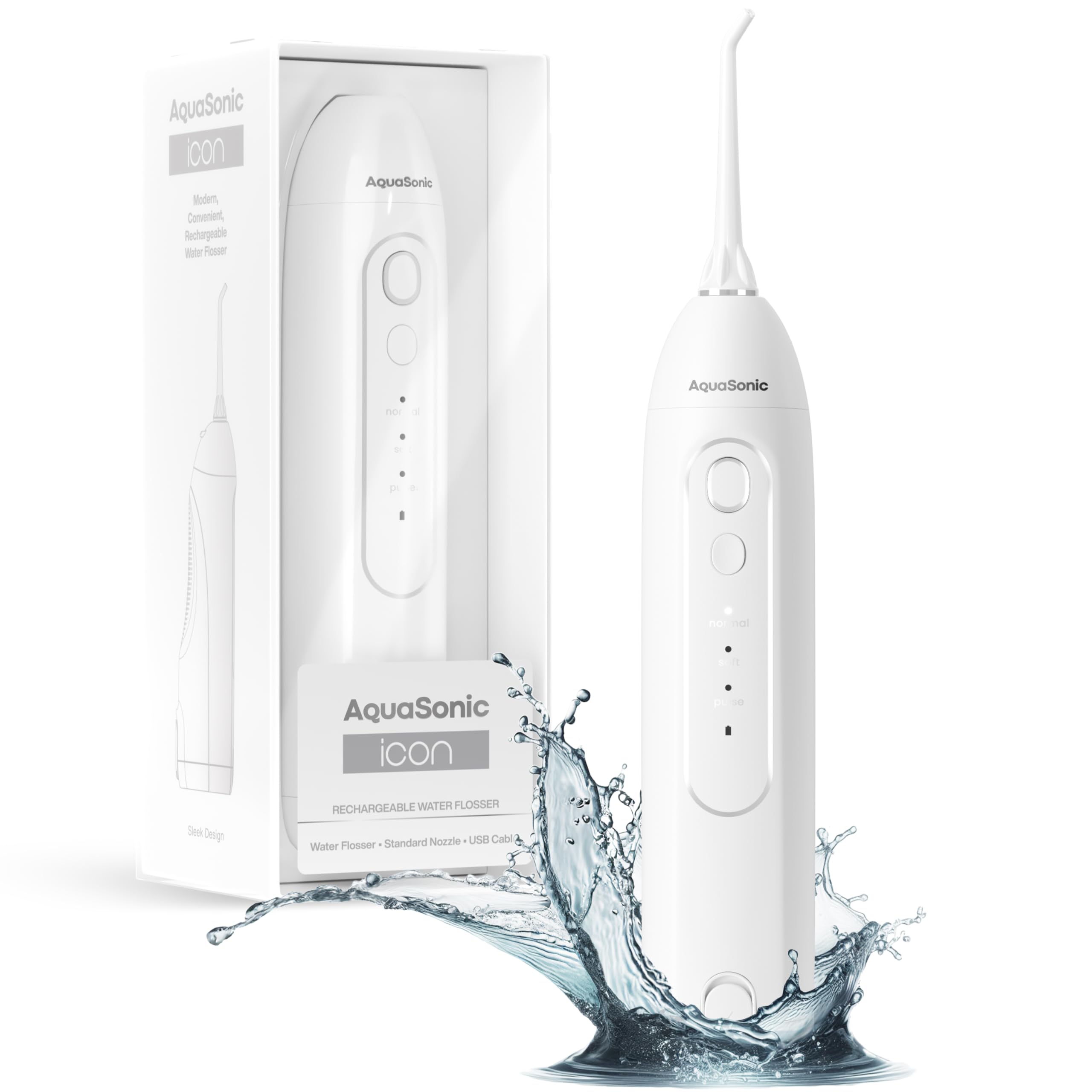 AquaSonic Icon Water Flosser for Teeth – Cordless Rechargeable Oral ...