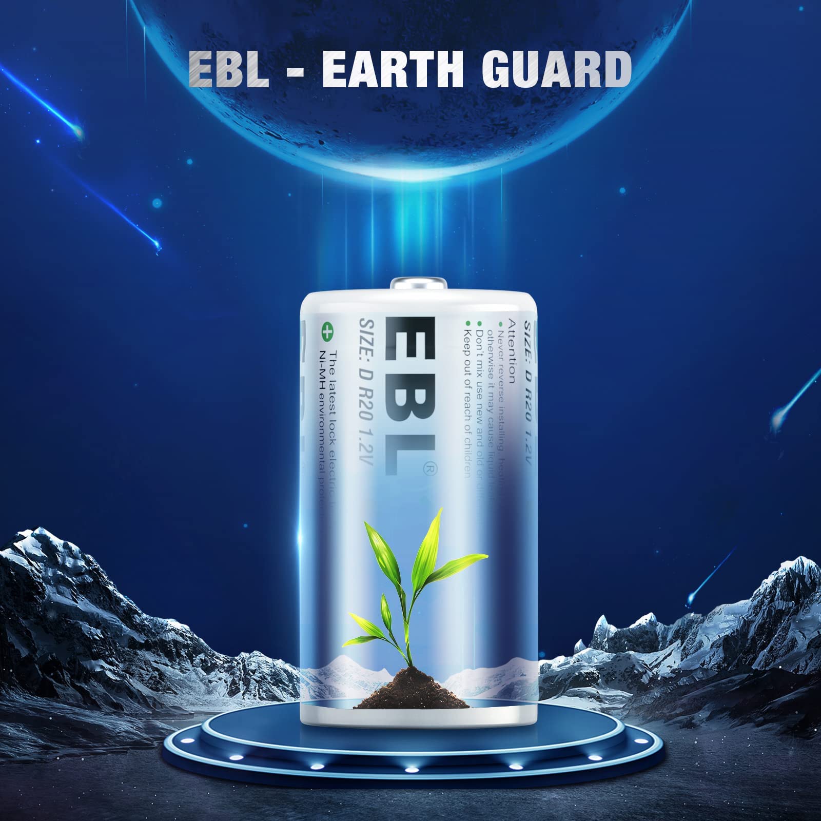Mua EBL D Cell Batteries 10,000mAh Ultra Pro Ni-MH Rechargeable D ...