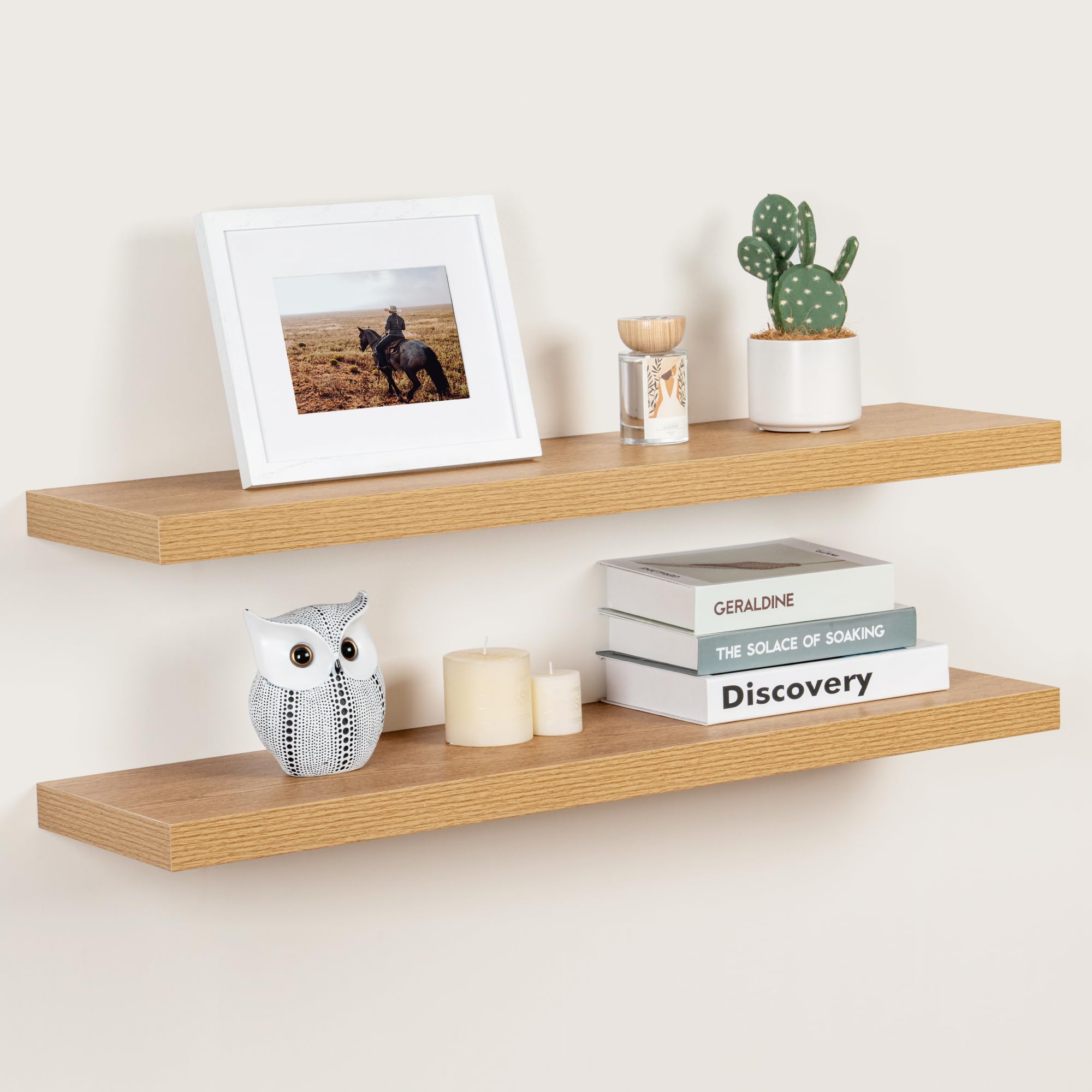 9.3 Inch Deep Floating Shelves, Oak Floating Shelf 36" x 9.3", Rustic ...