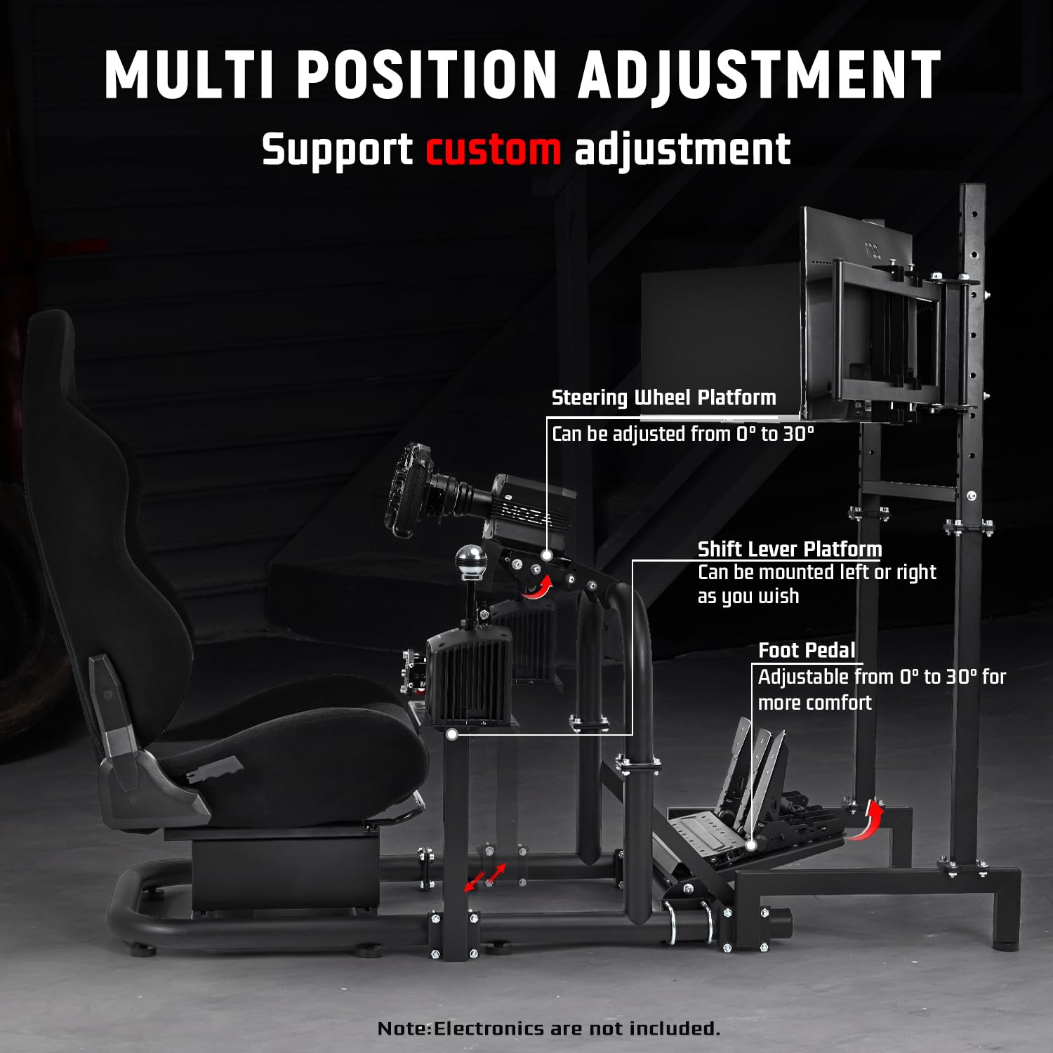 Dardoo Racing Simulator Cockpit Vertical Bracket With Triple Monitor ...