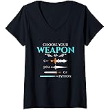 Amazon.com: Choose Your Programming Weapon Funny Computer Python Coding T-Shirt : Clothing ...