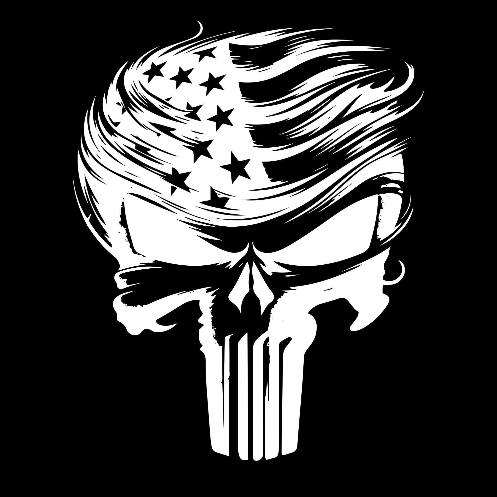 eDesign Trumpisher Trump Punisher Skull American Flag - 4 Inches Trump ...