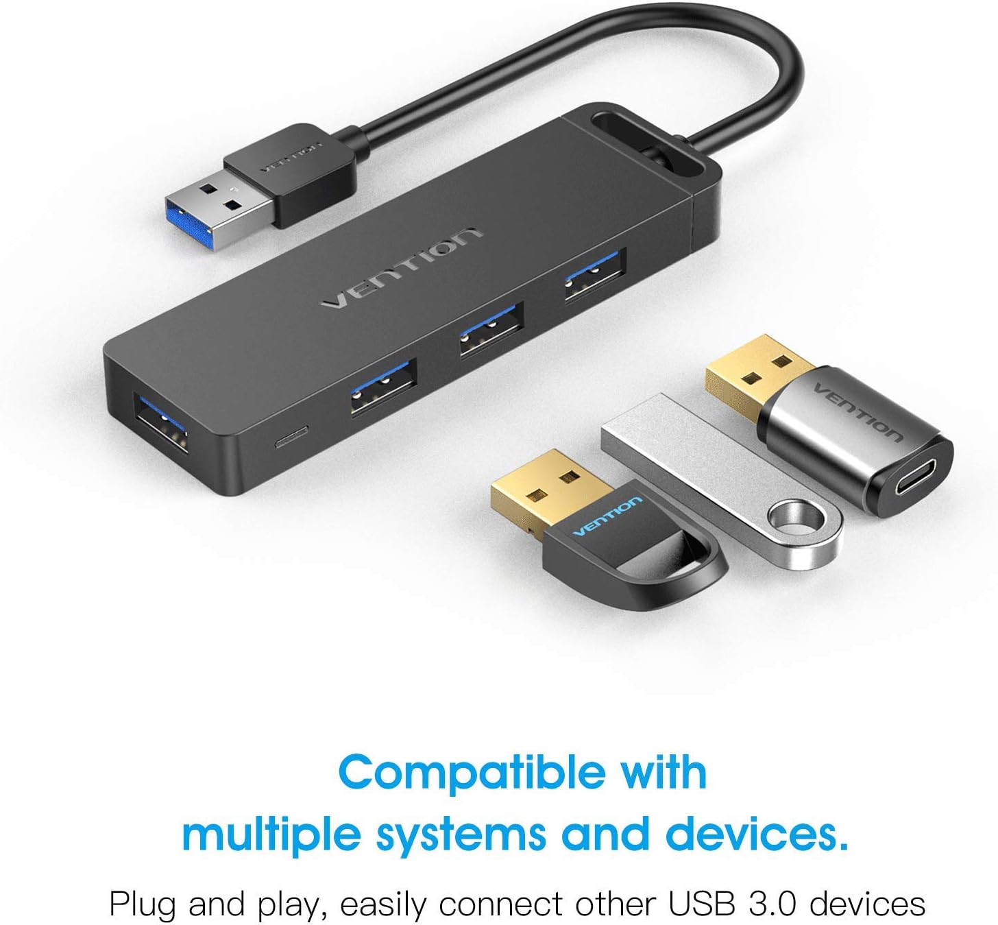 USB hub,VENTION 4-port USB 3.0 HUB Ultra Slim USB splitter for Laptop ...