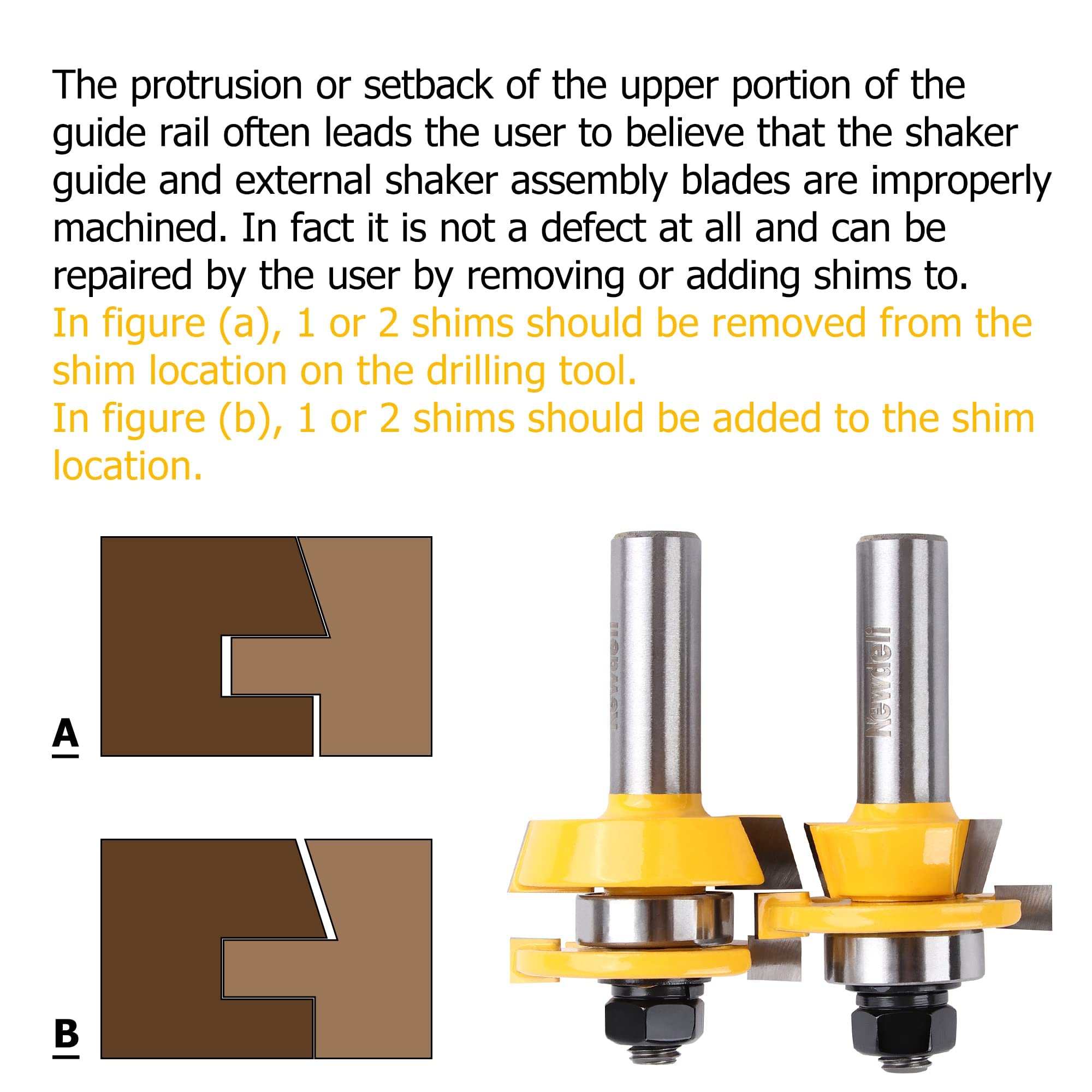 Mua Shaker Rail and Stile Router Bits, Newdeli 1/2 Inch Shank Tongue ...