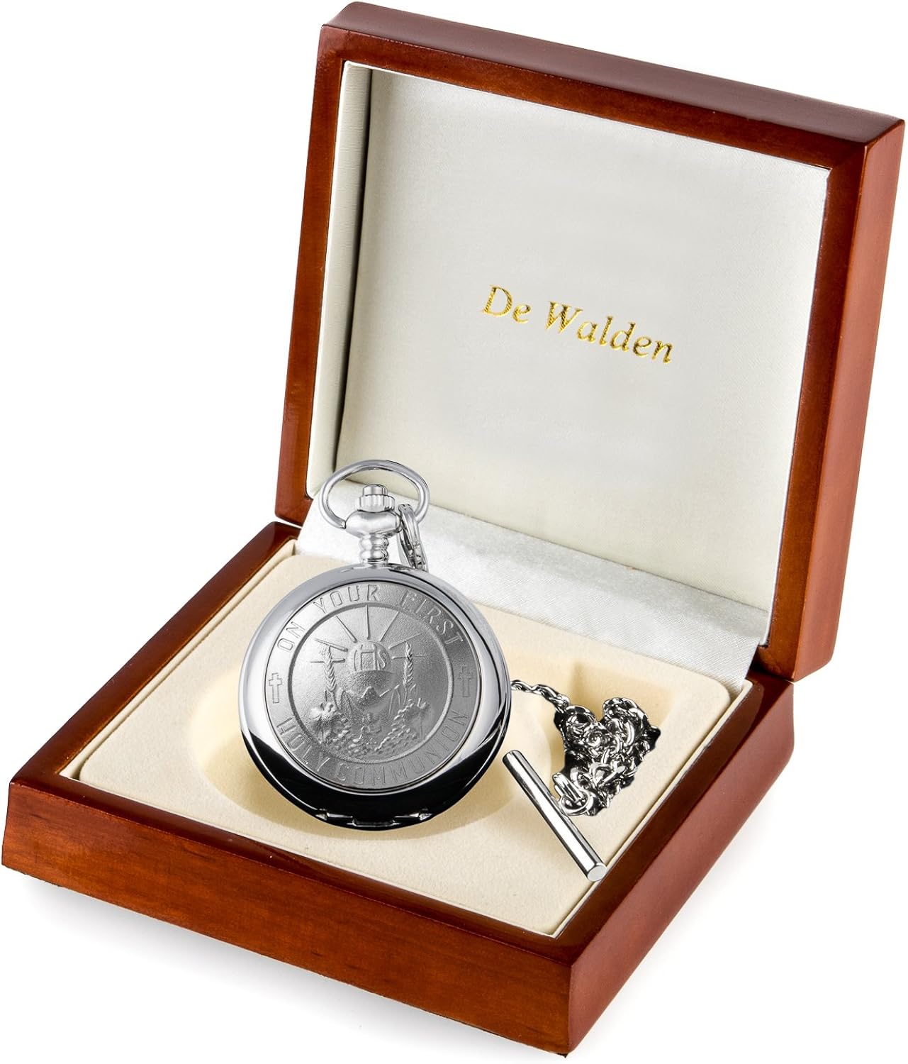 Boy’s First 1st Holy Communion Boys Gift Pocket Watch in a Wood Box ...