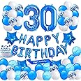 Amazon.com: Minhero Lee Blue 30th Birthday Decoration Happy Birthday ...