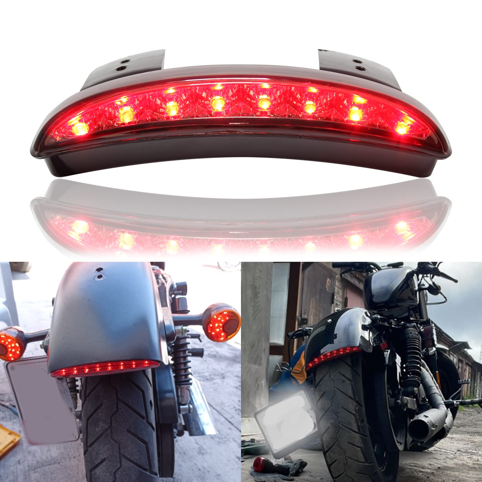 MISS MOLY Red Led Motorcycle Turn Signals Tail Light Cafe Racer Rear ...